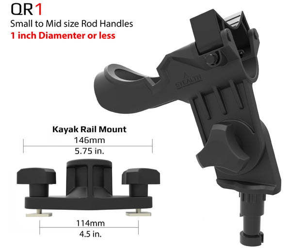 QR-1 Twin Pack with Kayak Rail Mounts - Stealth Rod Holders